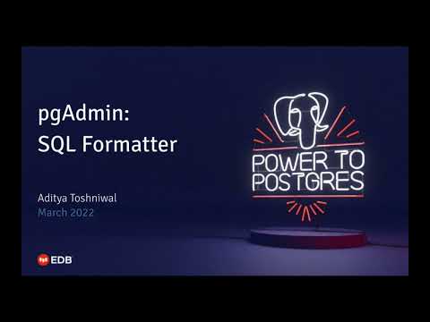 pgAdmin SQL Formatter