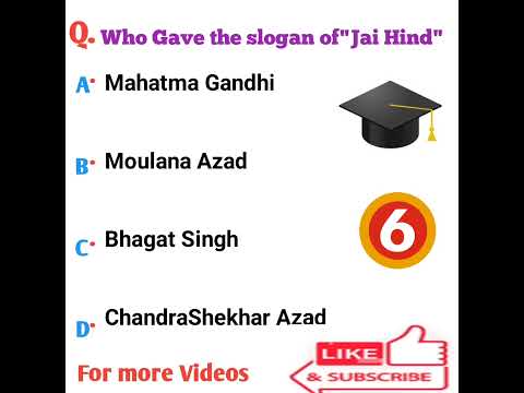 Who Gave the slogan of"Jai Hind"?#gk #jaihindi