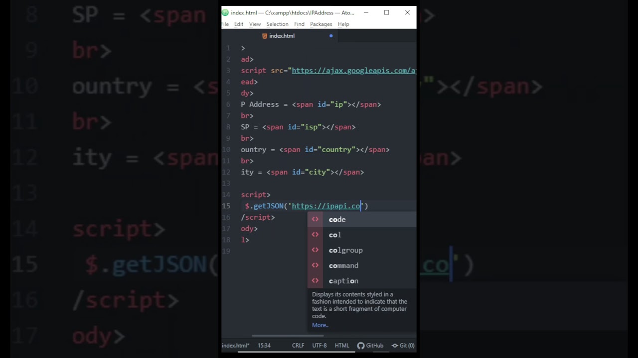 Get IP Address Information | HTML JavaScript