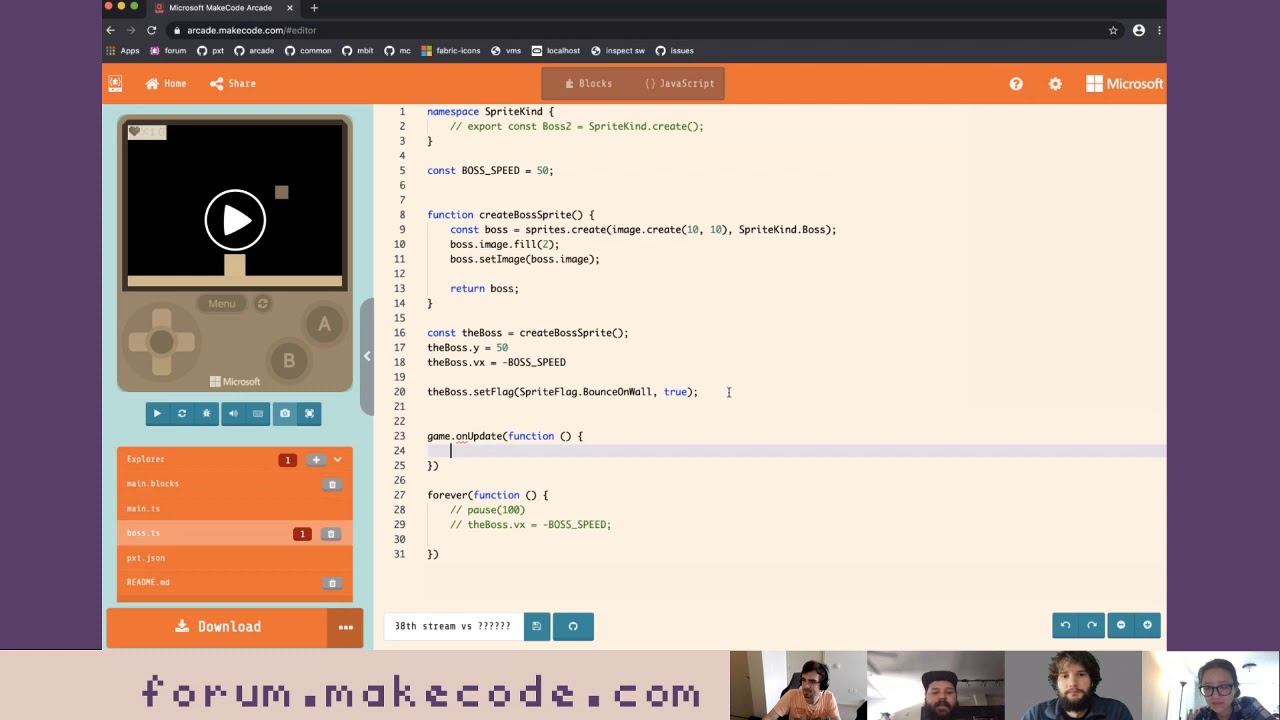 MakeCode Arcade Advanced - Boss Rush final