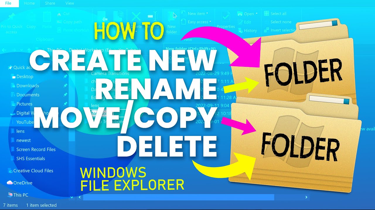 How To Create a New Folder + Rename, Move, Copy & Delete Folder | Windows File Explorer