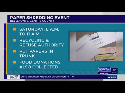 Free paper shredding event in Centre County to help protect residents from identity theft