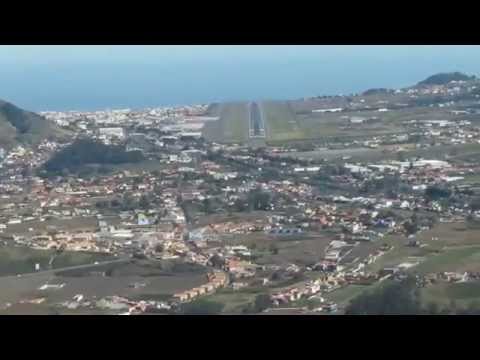 LANDING AT TENERIFE NORTH LOS RODEOS AIRPORT
