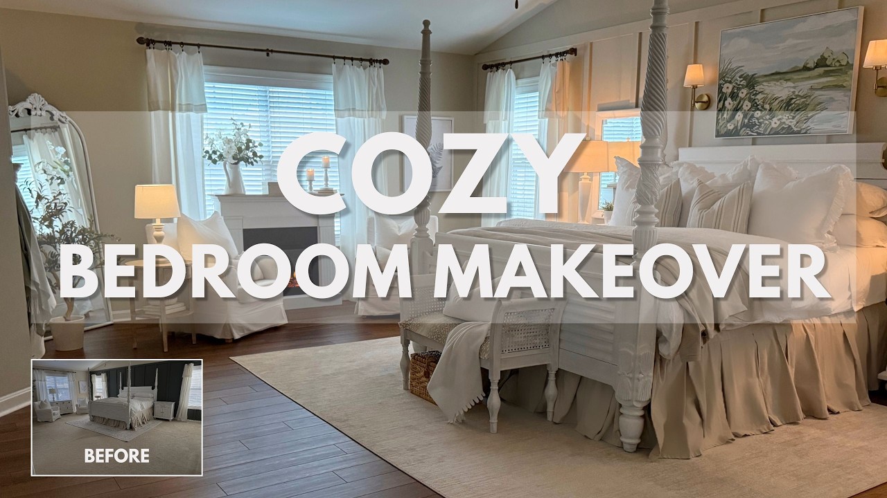 MASTER BEDROOM MAKEOVER | New Flooring & Cozy Updates