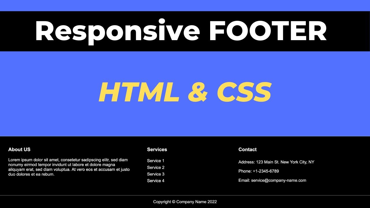 Responsive Footer with CSS Flexbox | Creating A Simple Footer with HTML & CSS