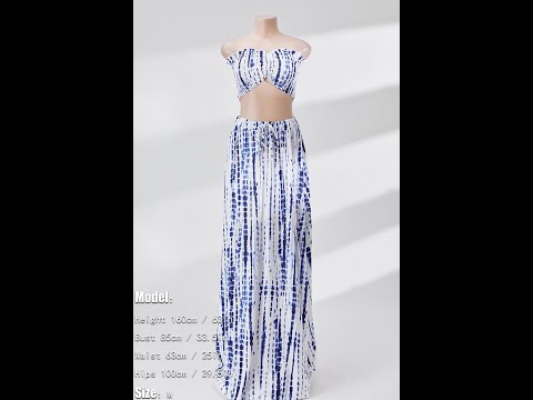 Girlmerry high-slit maxi skirt two-piece set (tube top wearable front and back) Wholesale DA003371