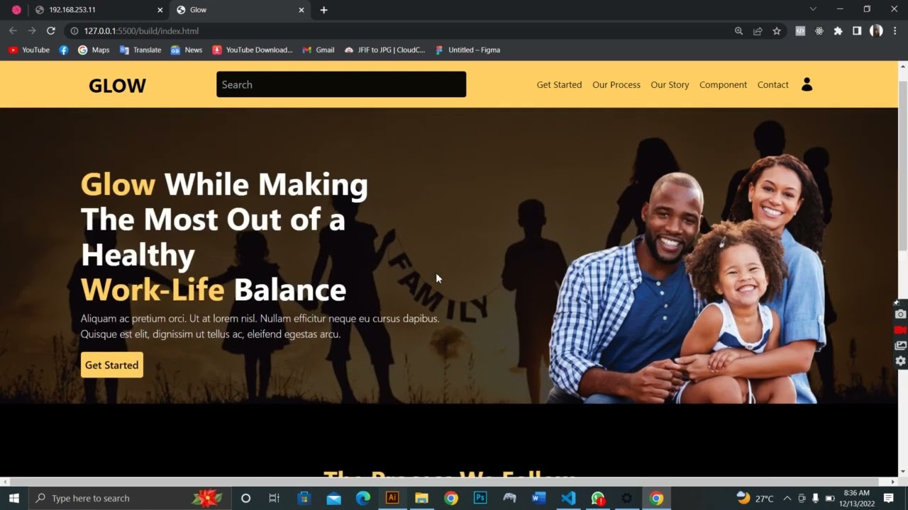 Responsive Landing Page using Tailwind CSS