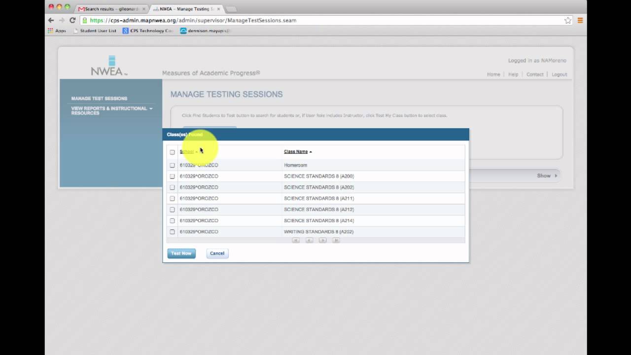 NWEA - Creating A Test Session