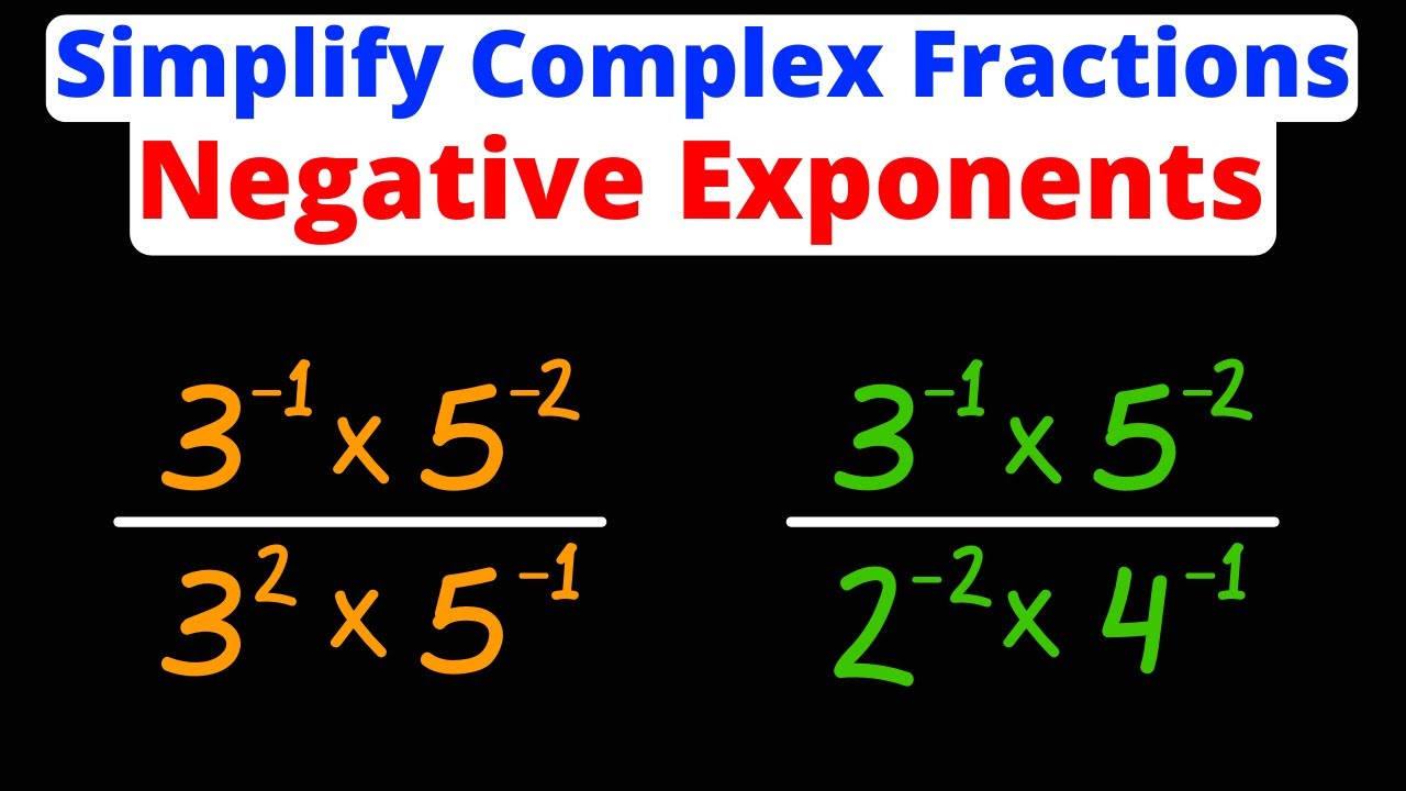Simplify Complex Fractions with Negative Exponents | Eat Pi