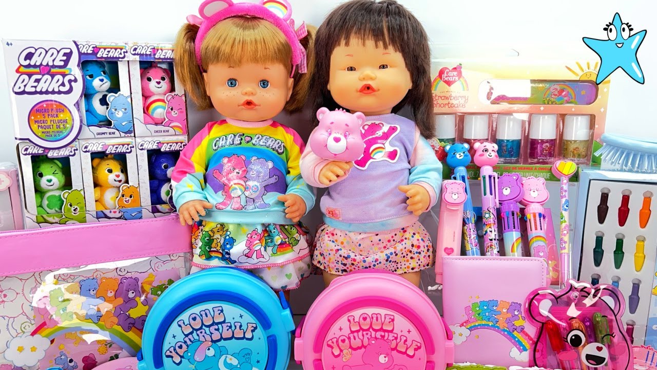 🎒🌈📚 New Care Bears School Supplies 🧸✨with Ani and Ona 🎀💖