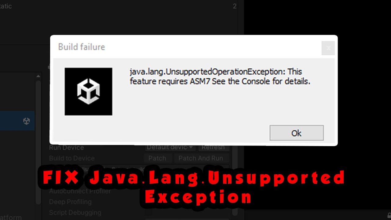 Fix Java.lang.exception ASM7 error in Unity3D