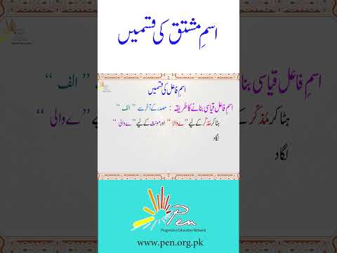 Types of Derived Nouns (Ism-e-Mushtaq) in Urdu Grammar | Complete Explanation