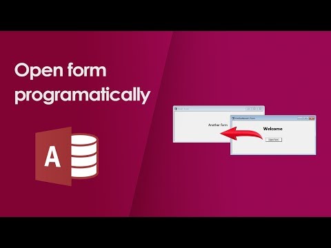 how to open a form in MS Access programmatically? | MS Access Tutorial | MS Access form open by VBA
