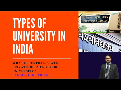 Types of University in India|| What is Deemed to be University state, central & Private University.