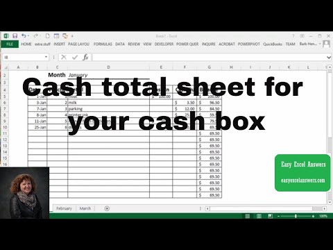 Create a cash total sheet for your cash box in Excel