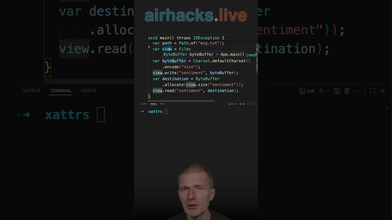 Attaching MetaData To Files  #java #shorts #coding #airhacks