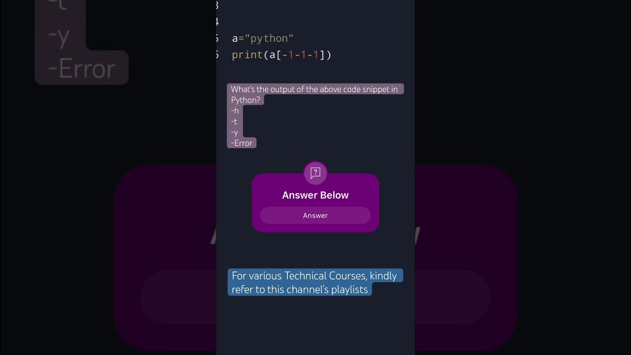 Python Code Snippet-21 #pythonshorts #pythonmcq