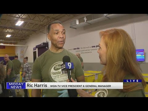 WGN VP and GM Ric Harris at Cradles to Crayons for Founder’s Day of Caring