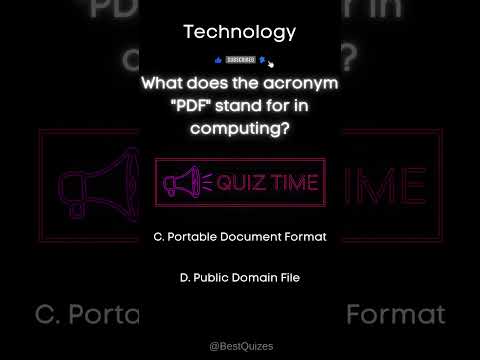What does the acronym PDF stand for in computing #shorts #quiz #PDF #IT #tech #technology #facts