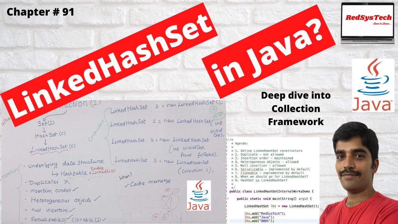 # 91 LinkedHashSet in Java with Examples | Java - The LinkedHashSet Class |LinkedHashSet |RedSysTech