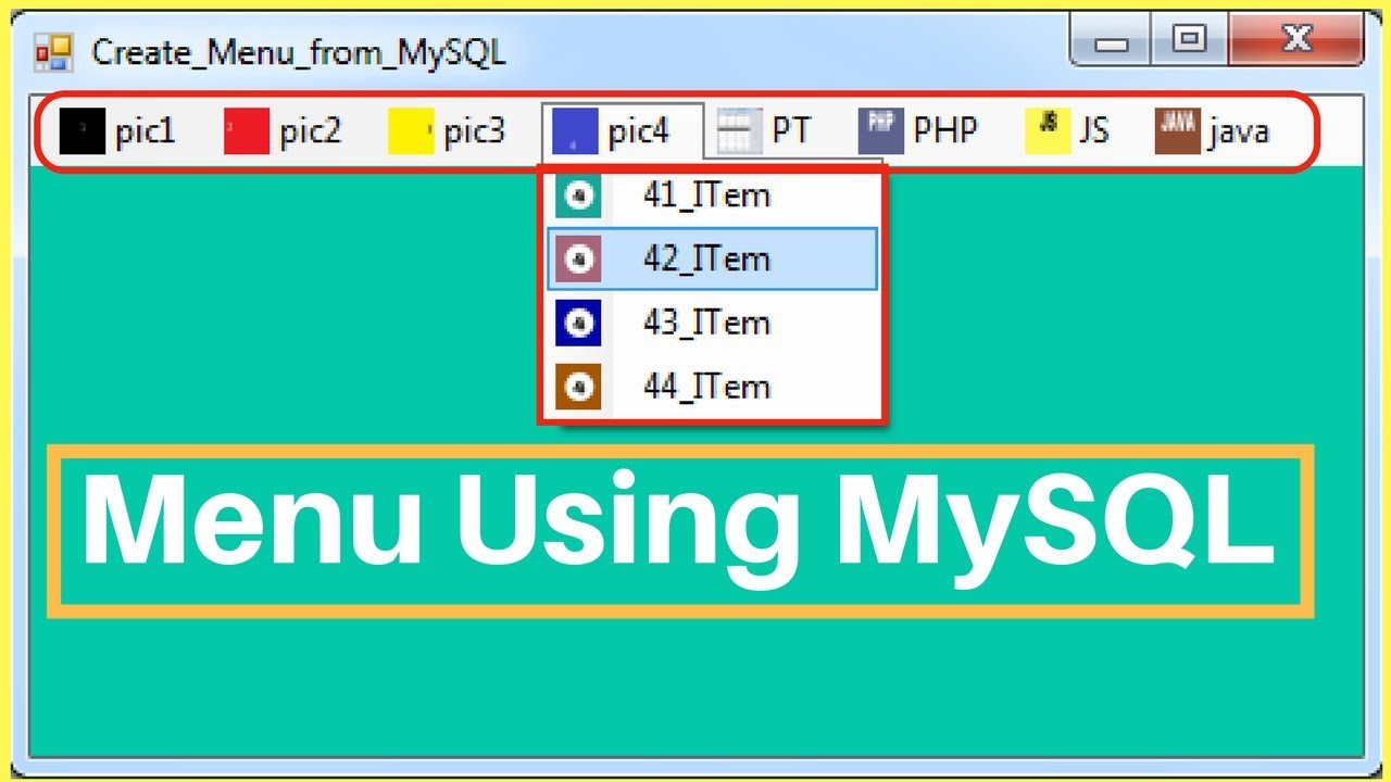 C# - How To Create Menu Form With MySQL DataBase In C#