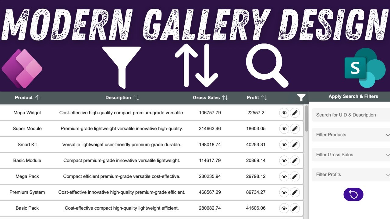 Power Apps Modern Gallery Design | Filters + Sort + Search UI Tutorial