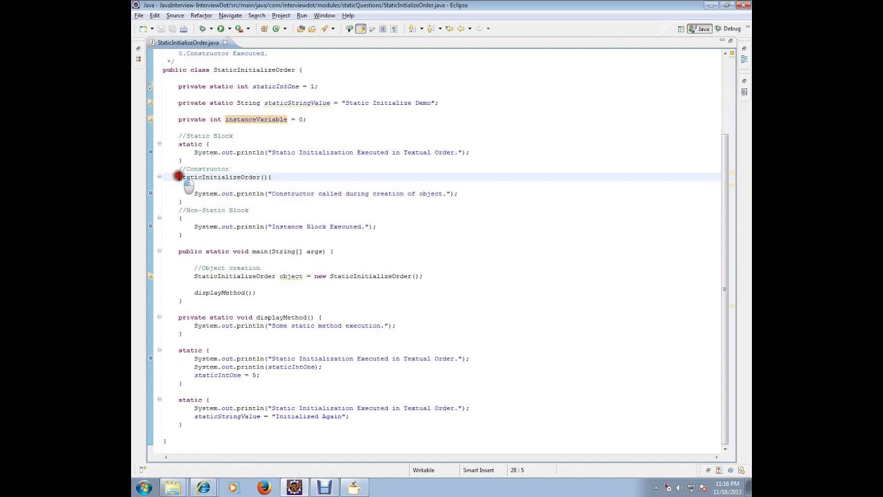 Java Interview Question And Answer Static Block In Java Instance Block Explain Interview