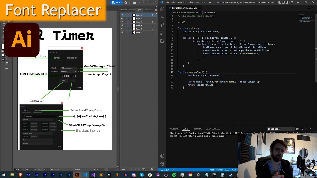 Illustrator Scripting QuickTip - Font Replacer