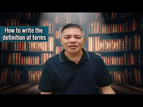 How to write the definition of terms
