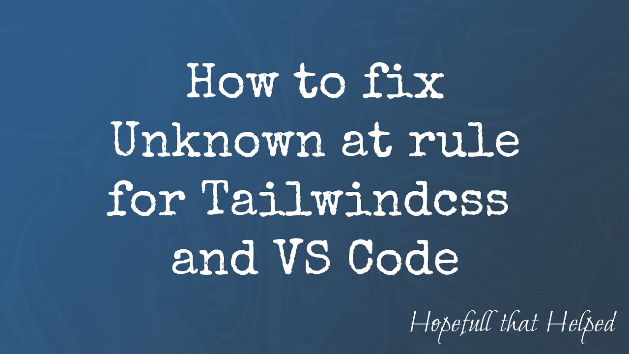 How to remove @apply warnings in Tailwind css