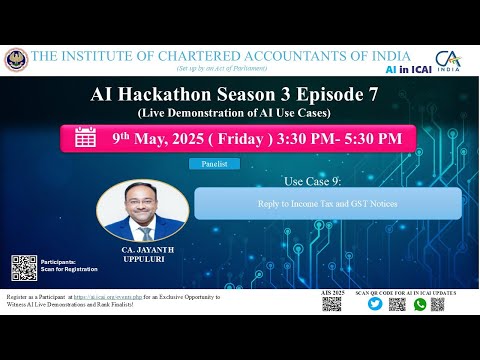 AI Hackathon S3 Ep-7: UC 9 – Reply to Income Tax and GST Notices – CA Jayanth Uppuluri