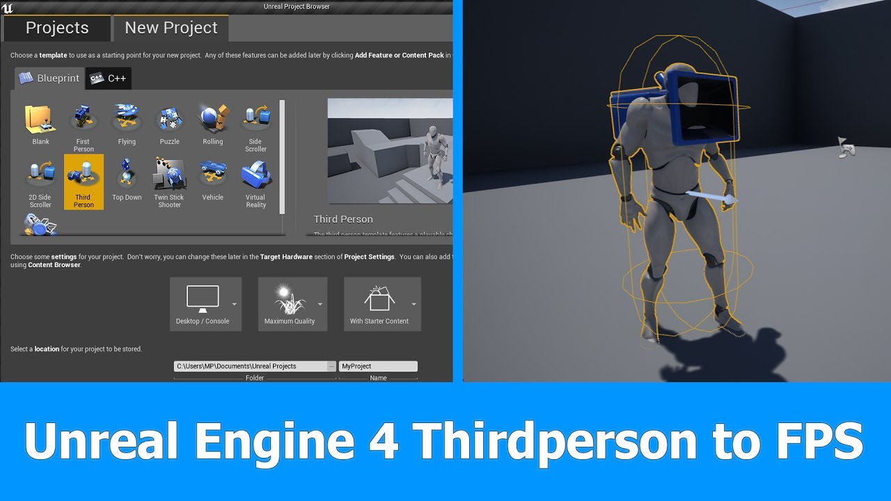 Unreal Engine Thirdperson To First Person Camera (FPS)
