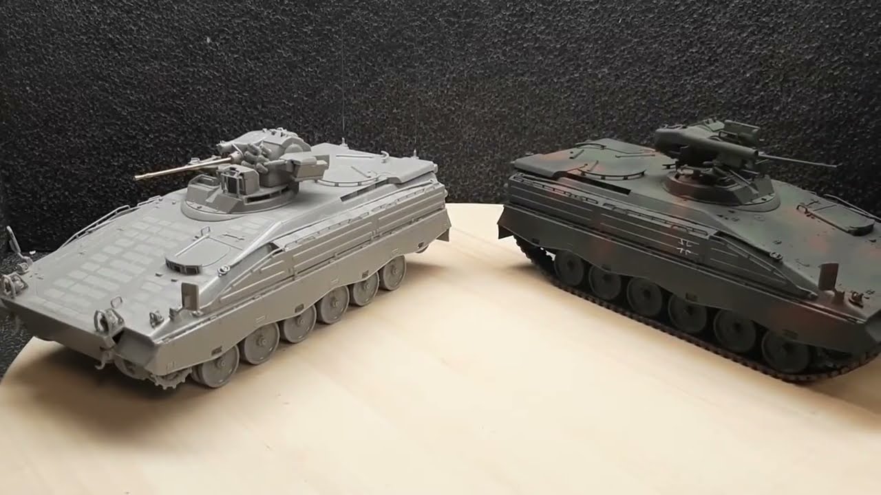 Painting a modern Bundeswehr NATO camo pattern 1/35 scale with acrylic paint (video #22)