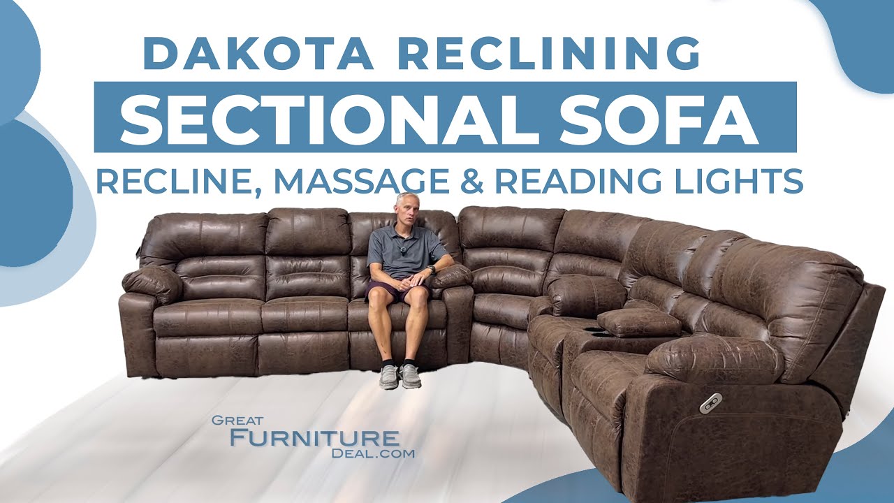 The Ultimate Sectional Sofa - Power Recliners, Massage, Reading Lights & Cooler! Dakota Sectional