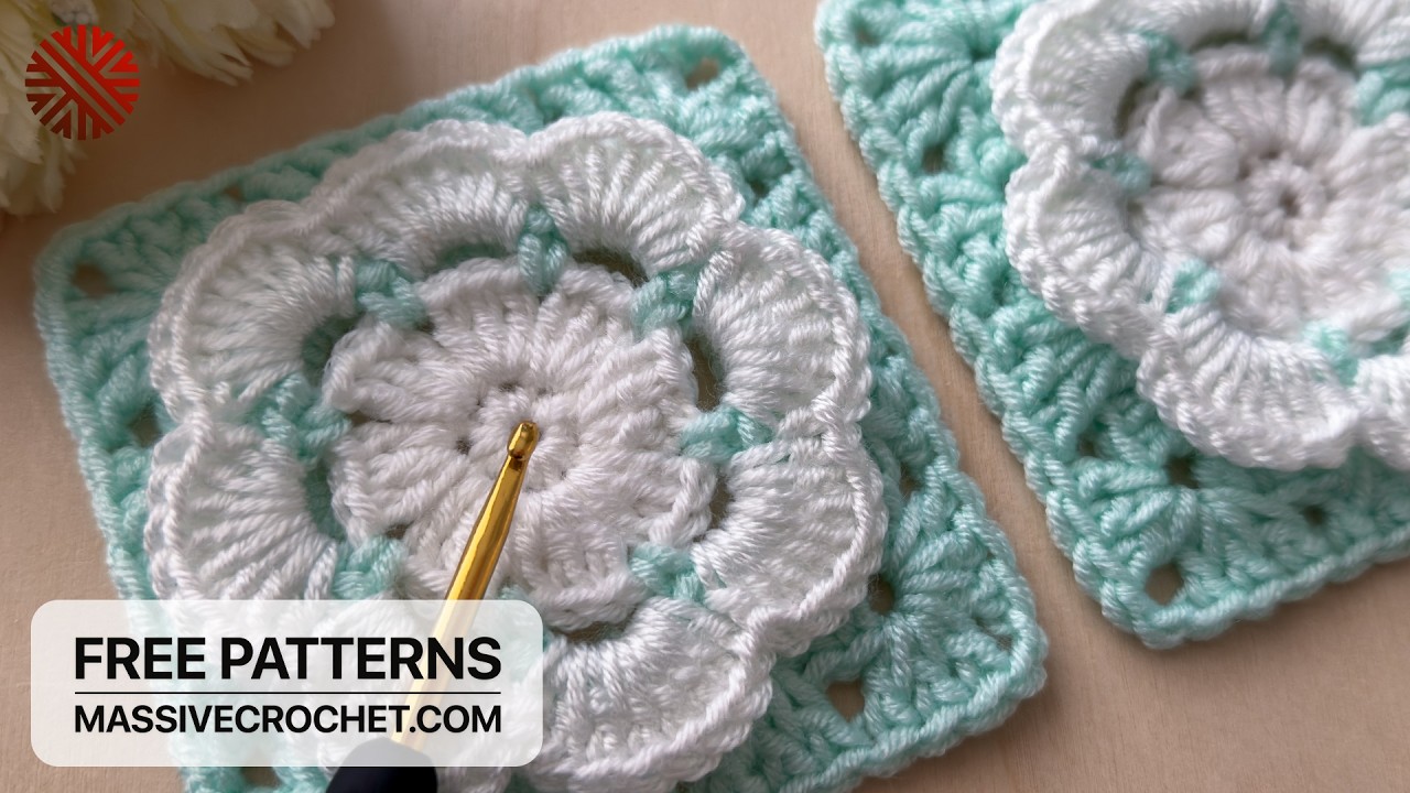 Crochet a VERY EASY Granny Square for Beginners! 🤍👌