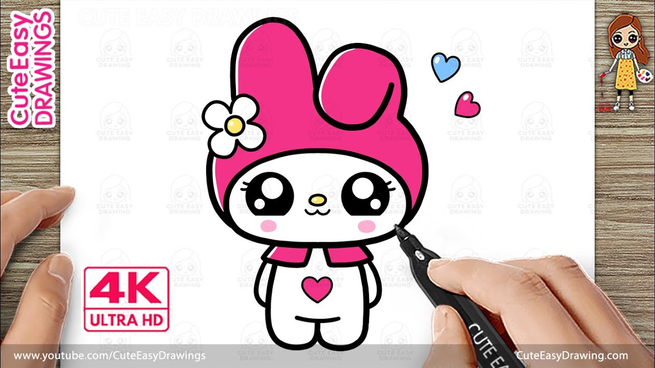 How to Draw Cute My Melody | Easy Step-by-Step Drawing for Kids | 4K Ultra HD