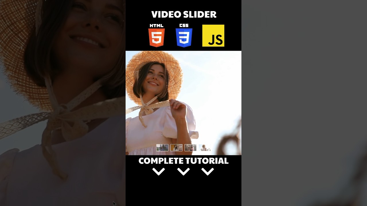 Video Slider Using HTML CSS JavaScript #video #htmlcssjavascript #shorts
