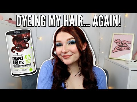 DYEING MY HAIR CHOCOLATE CHERRY! | Schwarzkopf Simply Color