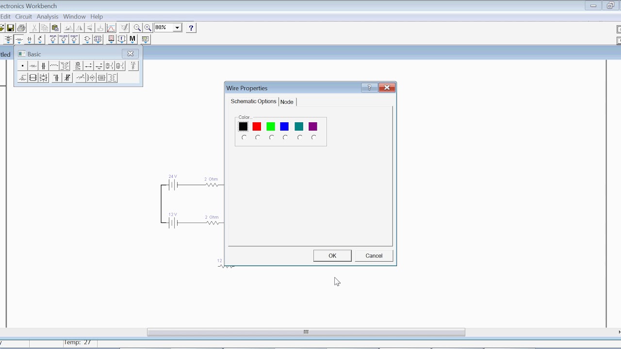 Elecotronic Simulations - Electronic Workbench 5.12 - Example 3.9
