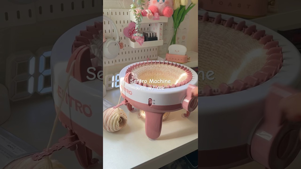 sentro machine knit with me #sentromachine #aesthetic #knitting  #knitwithme