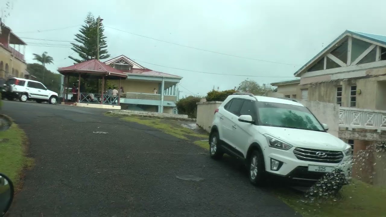 driving through the campus of Sir Arthur Lewis Community College in Castries, St. Lucia