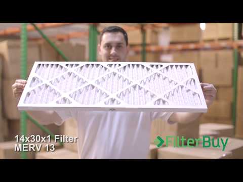 FilterBuy 14x30x1 MERV 13 Pleated AC Furnace Air Filter