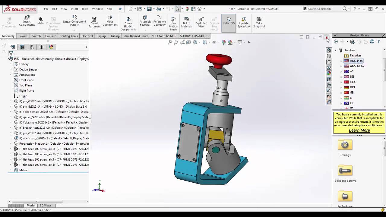 SOLIDWORKS - Creating a Shared Toolbox