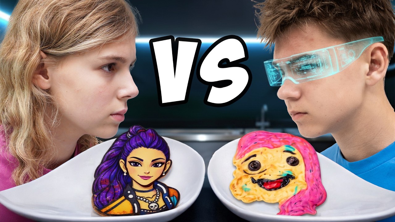 INSANE PANCAKE ART CHALLENGE | We Compete vs Our AI Robots!
