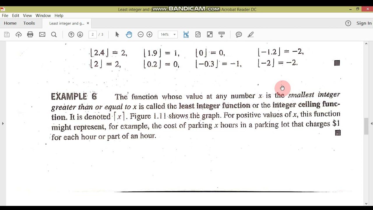 Least integer and greatest integer functions or ceiling or floor function//Calculus-I//M.Adnan Anwar