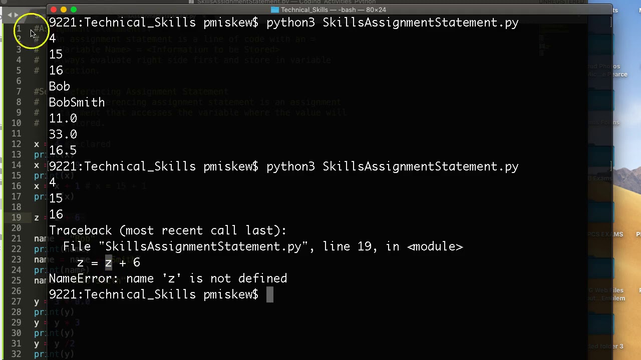 Skills Python - Assignment Statement