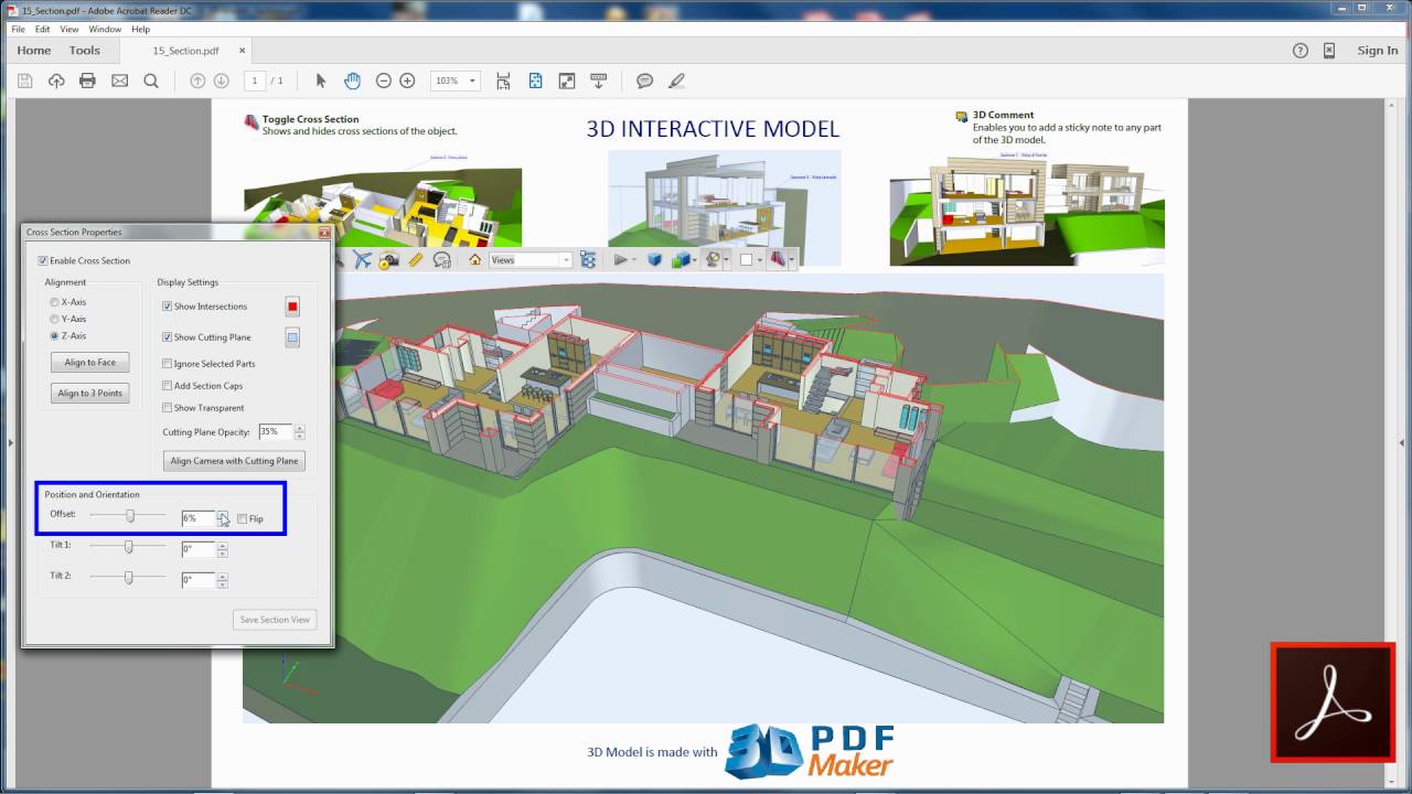 3D PDF Maker Tutorial 15.  Working with Cross Sections, Part 1