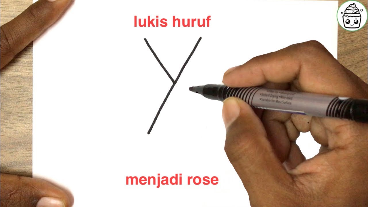 WOW! BELAJAR MELUKIS BUNGA ROSE DARI HURUF Y | cara melukis