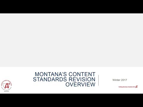 Montana's Content Standards Revision Overview Fall 2017