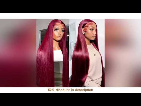 Why Everyone’s Talking About This Product! Burgundy 13x6 HD Lace Frontal Human Hair Wig Straight w